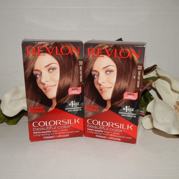 Revlon | Hair | 2 Boxes Revlon Colorsilk Dark Soft Brown 33 Permanent ...